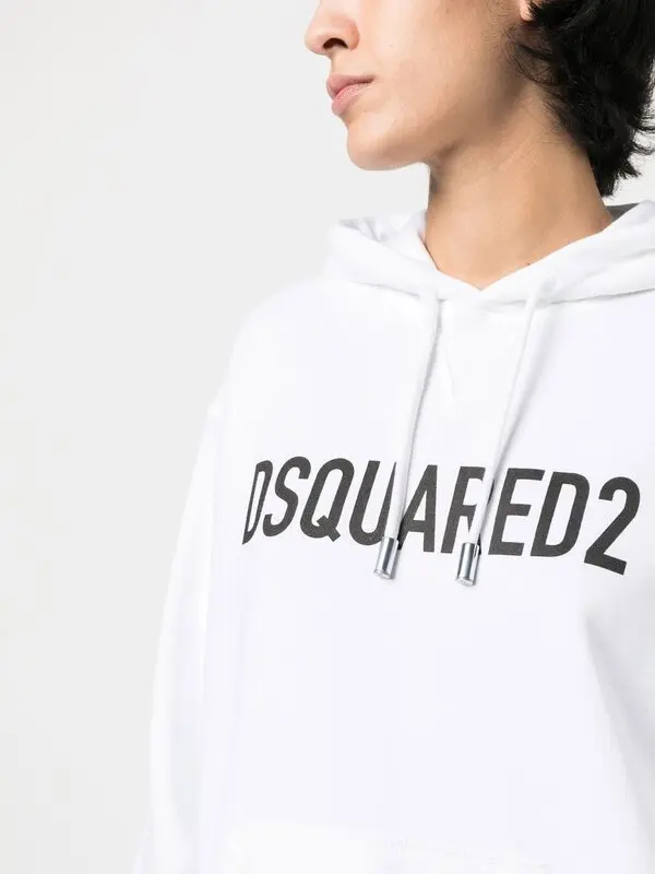 Dsquared2 Logo-print Cotton Hoodie - White