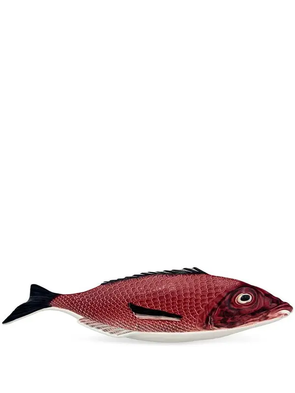 BORDALLO PINHEIRO Peixes Glazed Platter - Red