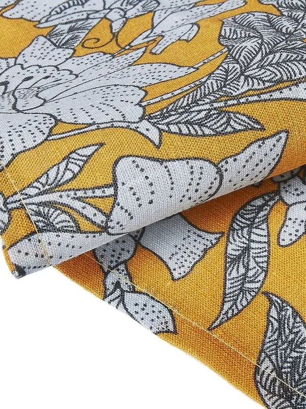 La DoubleJ Lilium Zafferano Set Of Two Napkins - Yellow
