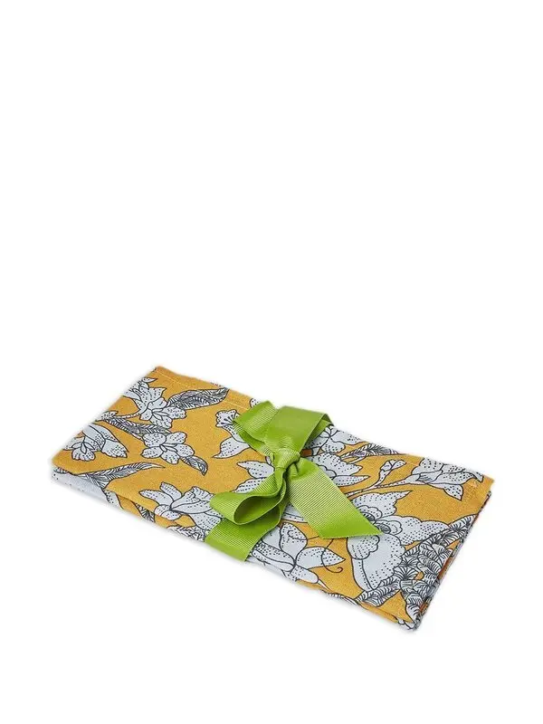 La DoubleJ Lilium Zafferano Set Of Two Napkins - Yellow