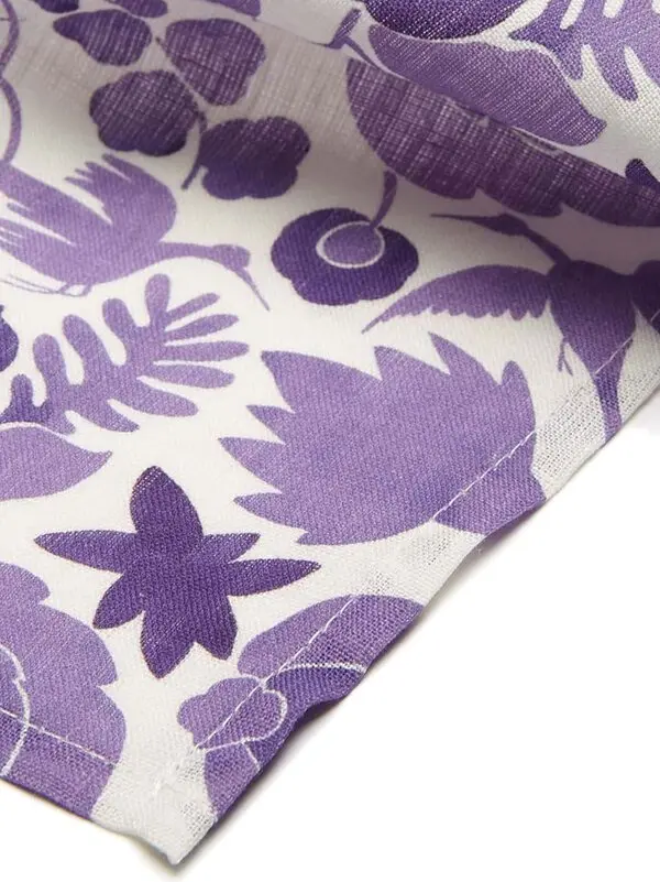 La DoubleJ Wildbird Viola Set Of Two Napkins - Purple
