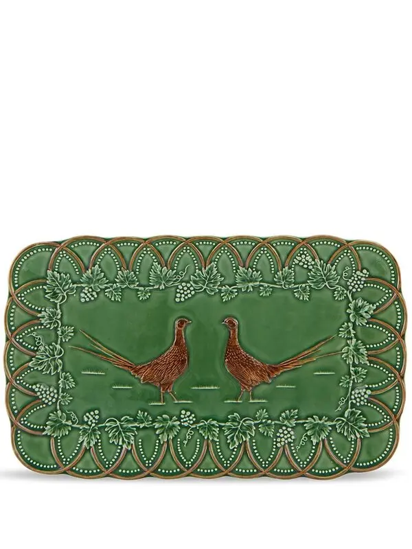 BORDALLO PINHEIRO Bosque Pheasant Tray - Green