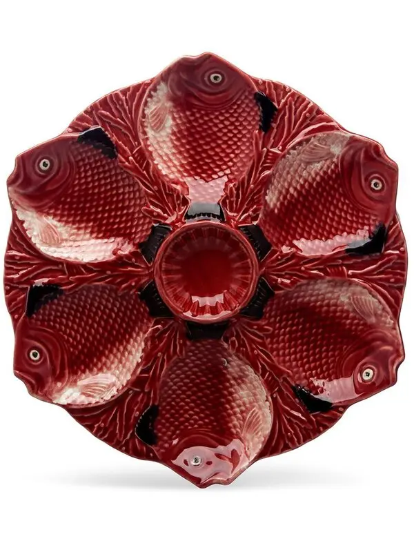 BORDALLO PINHEIRO Peixes Glazed Plate - Red