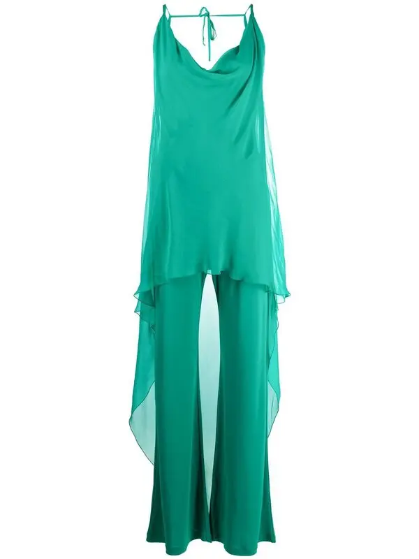 Alberta Ferretti Sleeveless High-low Jumpsuit - Green