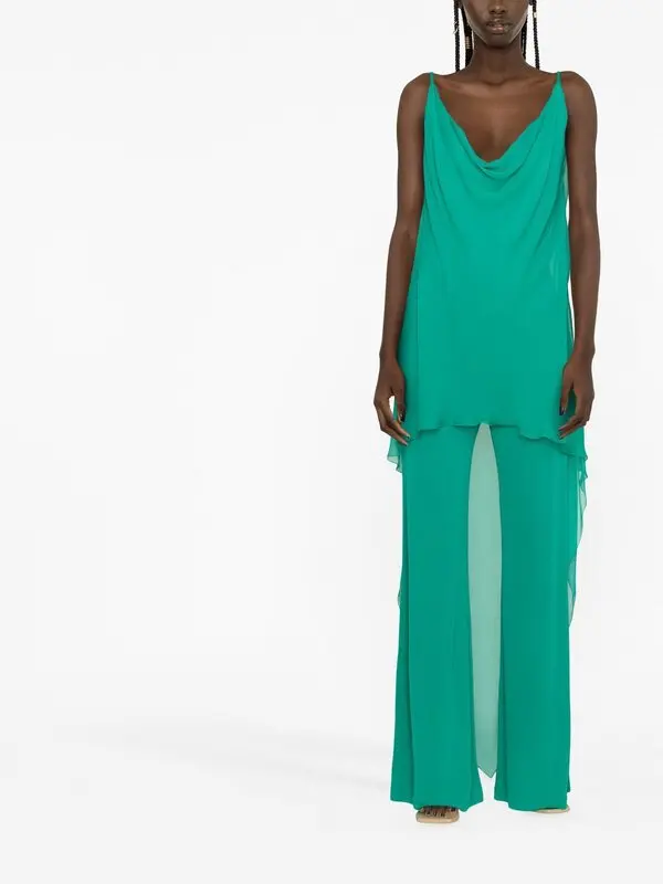 Alberta Ferretti Sleeveless High-low Jumpsuit