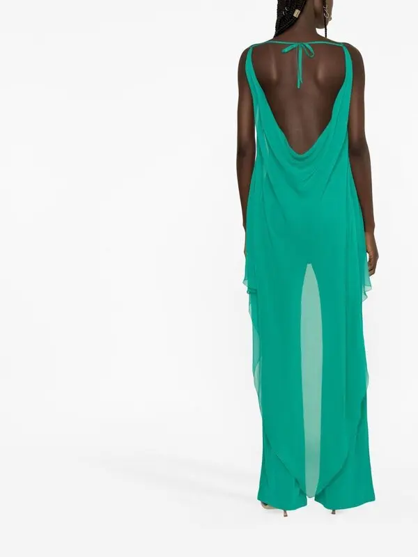 Alberta Ferretti Sleeveless High-low Jumpsuit