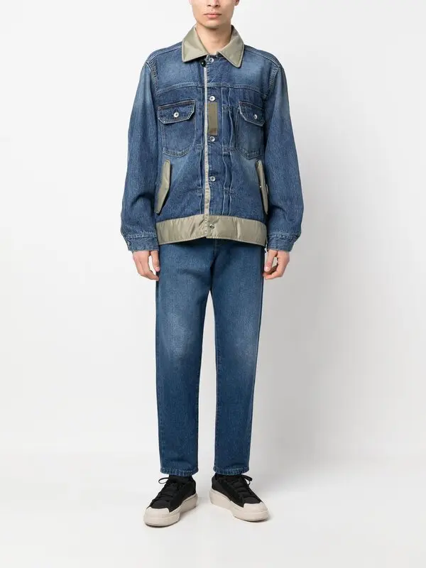 Sacai Contrasting-collar Denim Jacket