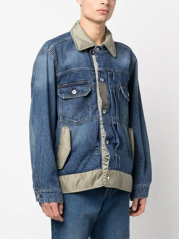 Sacai Contrasting-collar Denim Jacket