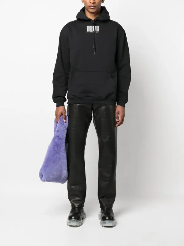 VTMNTS Logo-patch Long-sleeve Hoodie - Black
