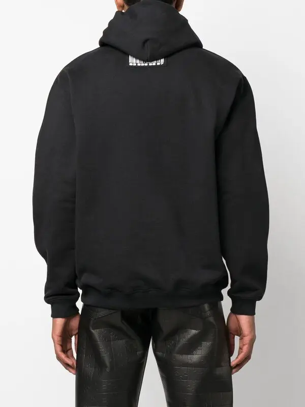 VTMNTS Logo-patch Long-sleeve Hoodie - Black