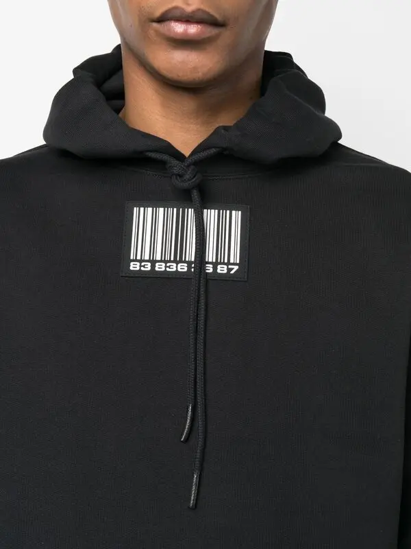 VTMNTS Logo-patch Long-sleeve Hoodie - Black