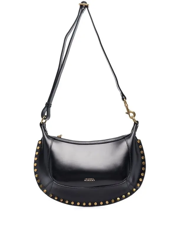 Isabel Marant Oskan Moon Studded Shoulder Bag - Black
