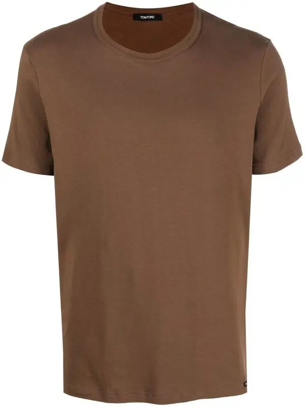 TOM FORD Solid-color Crew-neck T-shirt - Brown