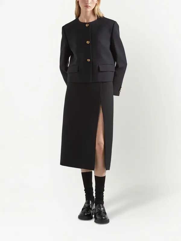 Prada Single-breasted Tricotine Jacket
