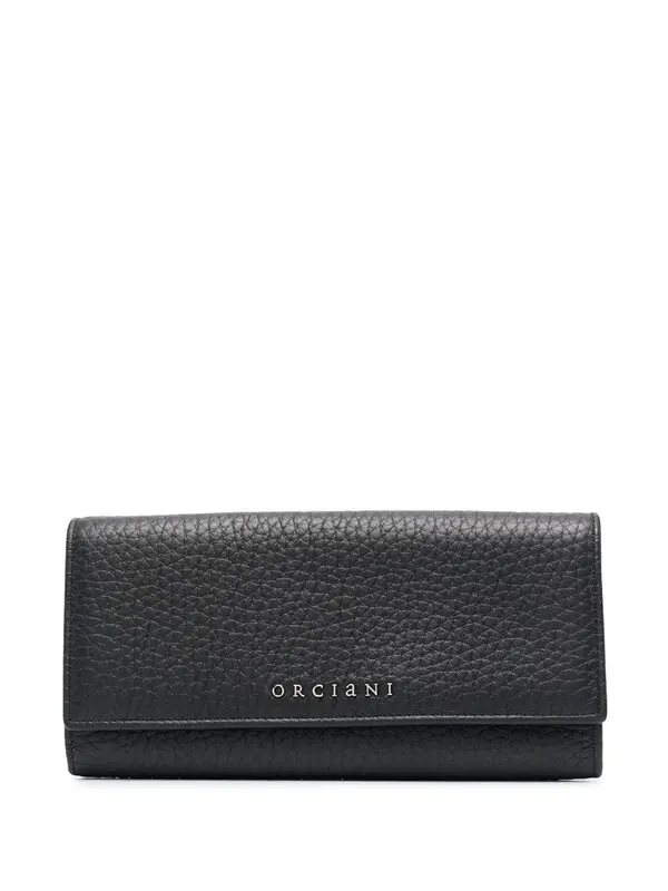 ORTIGNI Grained Leather Purse - Black