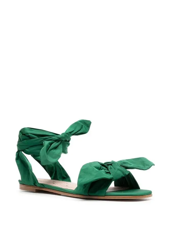 Red Valentino Bow-detail Flat Sandals - Green