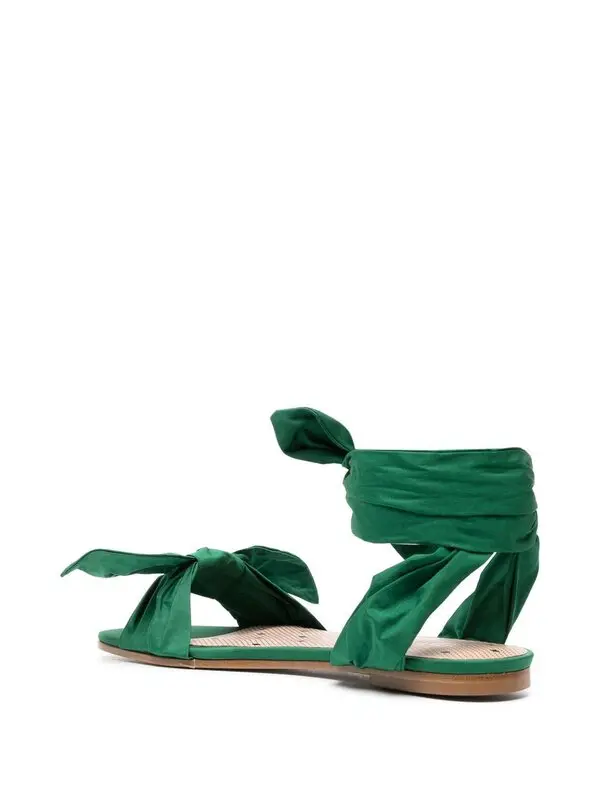 Red Valentino Bow-detail Flat Sandals - Green