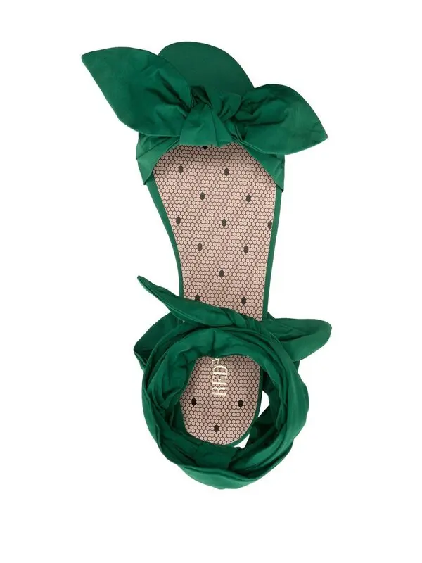Red Valentino Bow-detail Flat Sandals - Green