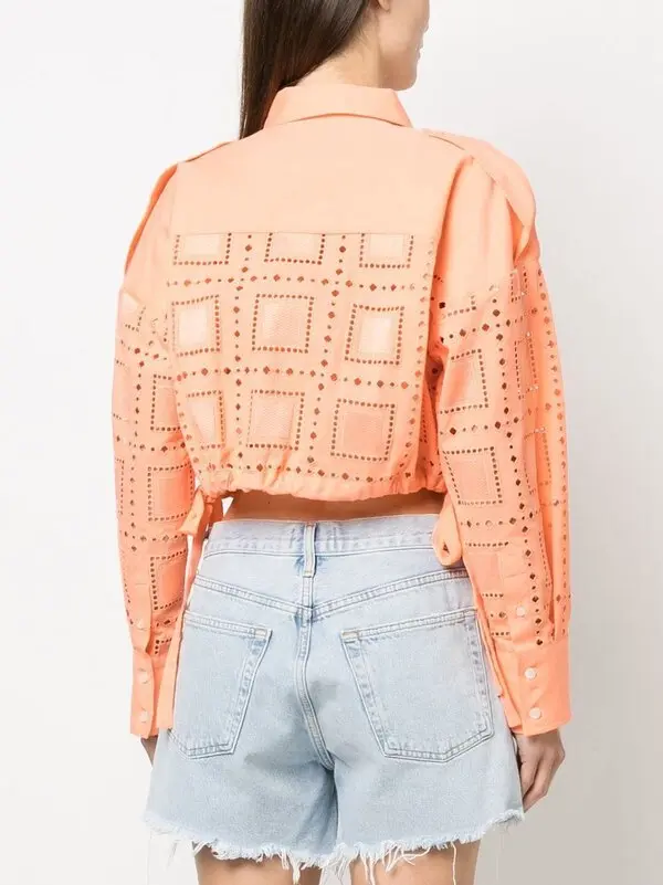 MSGM Broderie-anglaise Cropped Shirt