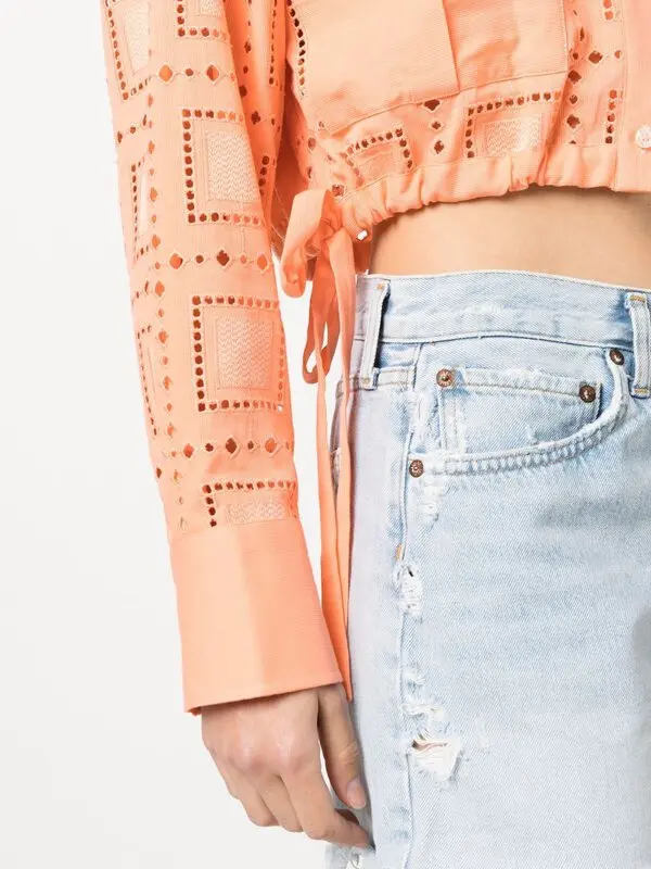 MSGM Broderie-anglaise Cropped Shirt