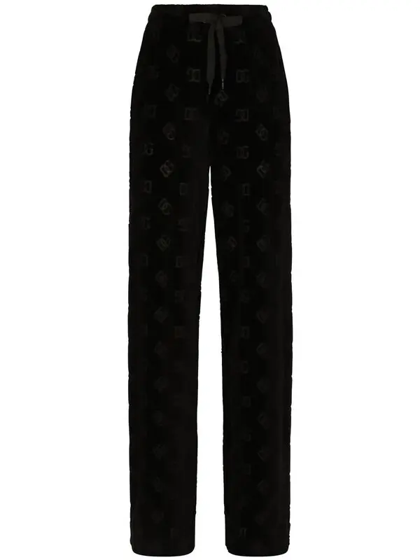 Dolce & Gabbana Dg-logo Flocked Track Pants
