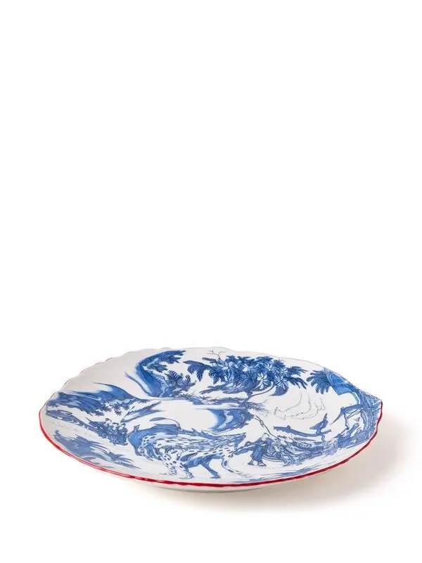 SELETTI Classics On Acid Blu Chinoiserie Dinner Plate - White