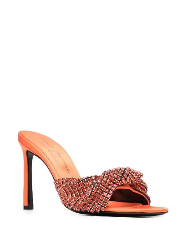 SERGIO ROSSI X Evangelie Smyrniotaki Crystal-embellished Sandals - Orange