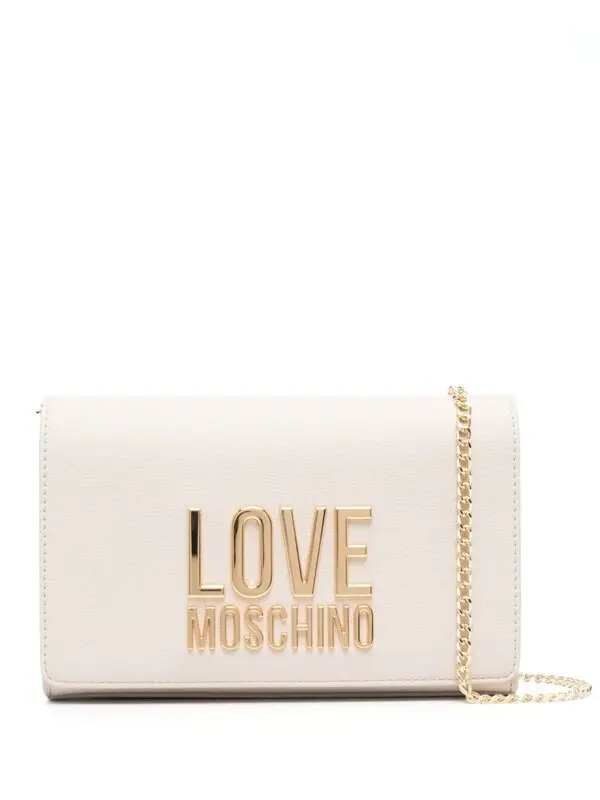 Moschino Logo-plaque Crossbody Bag - Neutrals