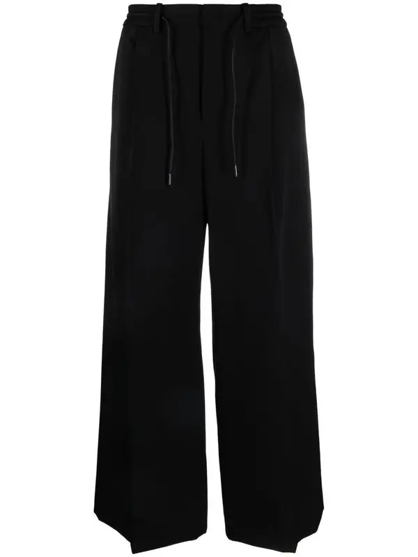 JUUN.J Pleated Wide-leg Trousers - Black