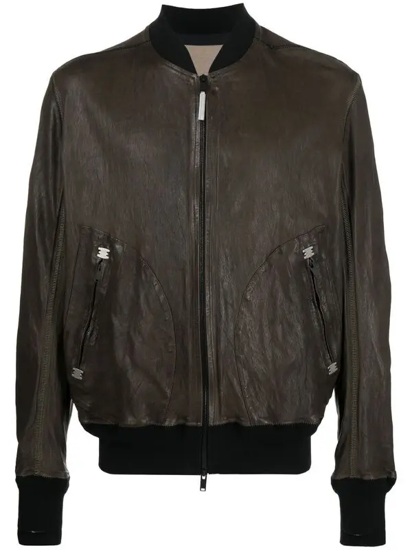 ISAAC SELLAM EXPERIENCE Zip-detail Leather Jacket