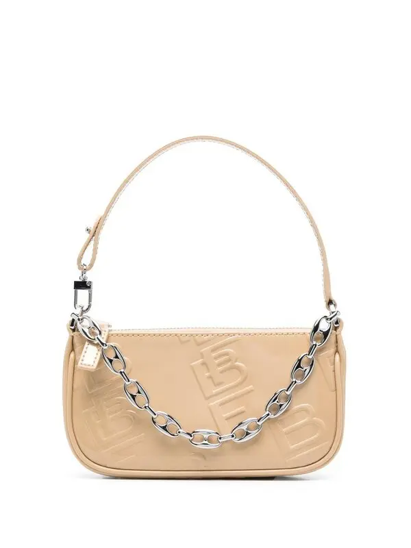 By Far Mini Rachel Embossed Shoulder Bag - Neutrals