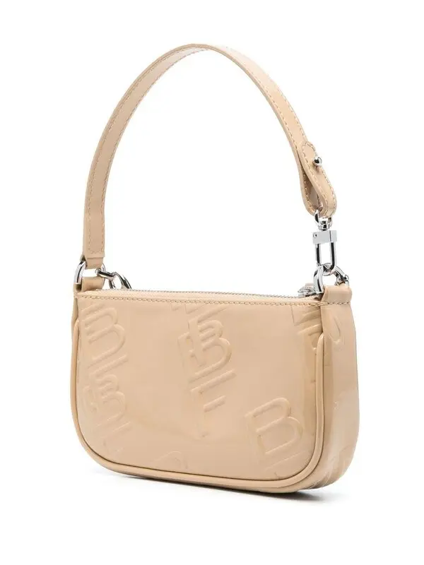 By Far Mini Rachel Embossed Shoulder Bag - Neutrals