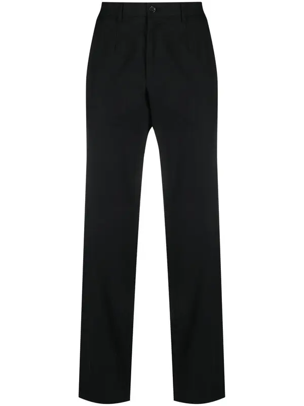 Dolce & Gabbana Tailored Trousers With Logo Tag - Black