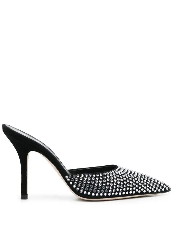 Paris Texas 100mm Hollywood Embellished Leather Mules