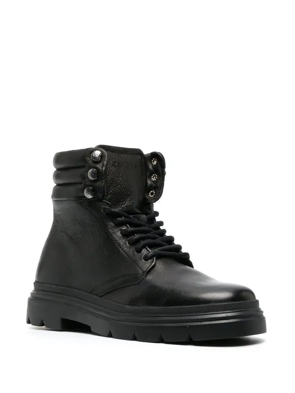 Calvin Klein Lace-up Leather Ankle Boots