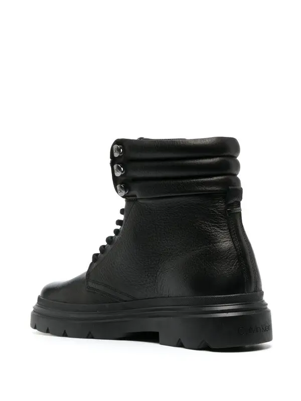 Calvin Klein Lace-up Leather Ankle Boots