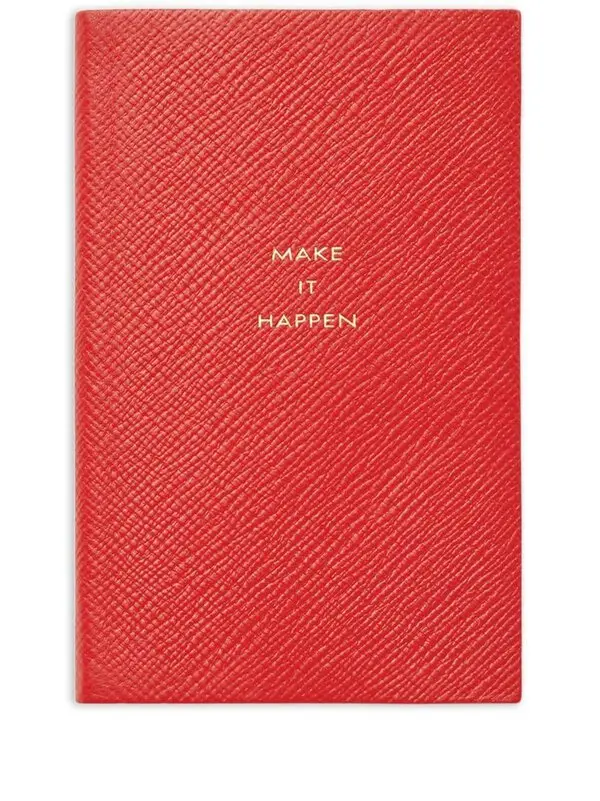 Smythson Make It Happen Leather Notebook - Red