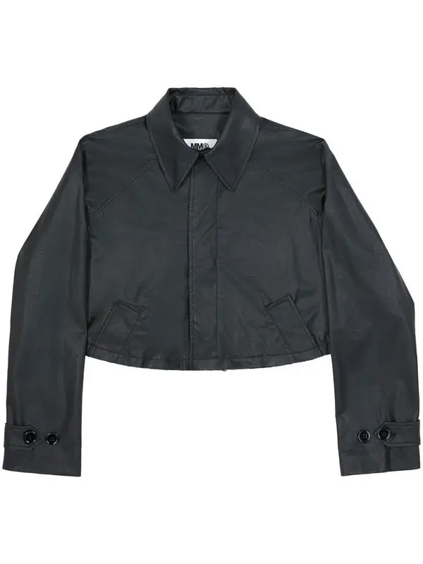 MAISON MARGIELA Cropped Faux Leather Trench Coat