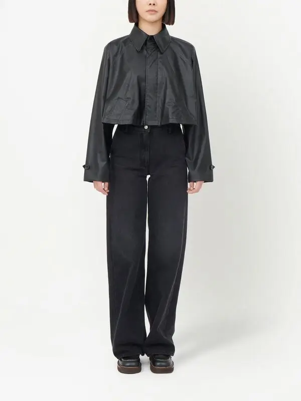 MAISON MARGIELA Cropped Faux Leather Trench Coat