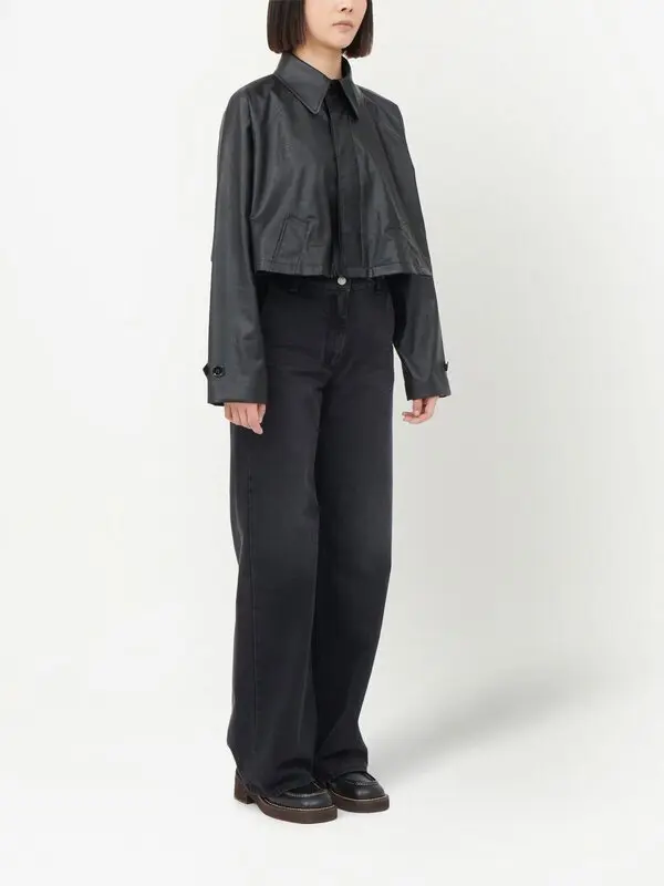 MAISON MARGIELA Cropped Faux Leather Trench Coat