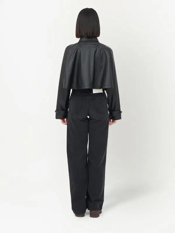 MAISON MARGIELA Cropped Faux Leather Trench Coat