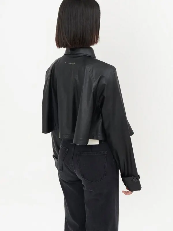 MAISON MARGIELA Cropped Faux Leather Trench Coat
