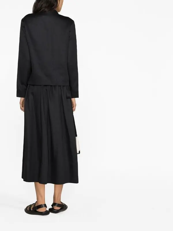 Asceno Coco Full Linen Midi Skirt