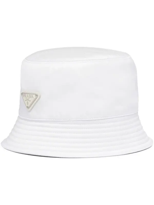 Prada Triangle-logo Bucket Hat - White