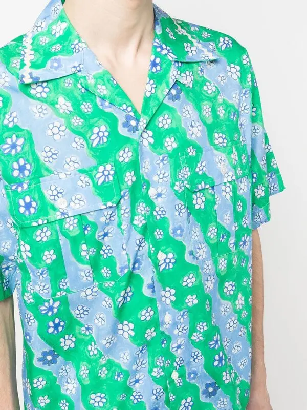 Marni Floral-print Short-sleeved Shirt - Green