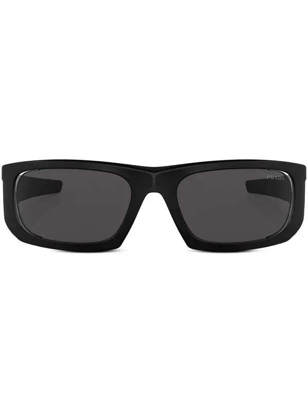 Prada Linea Rossa Logo-print Sunglasses - Black