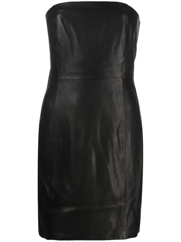 Theory Strapless Leather Dress
