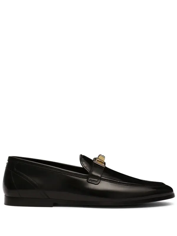 Dolce & Gabbana Logo-appliqué Leather Loafers
