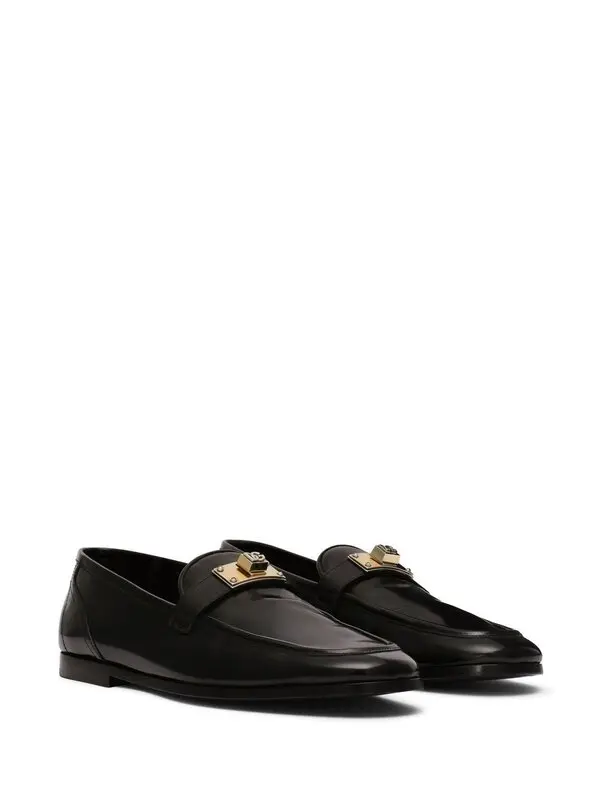 Dolce & Gabbana Logo-appliqué Leather Loafers