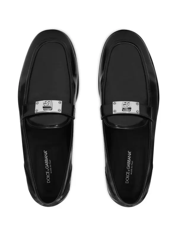 Dolce & Gabbana Logo-appliqué Leather Loafers